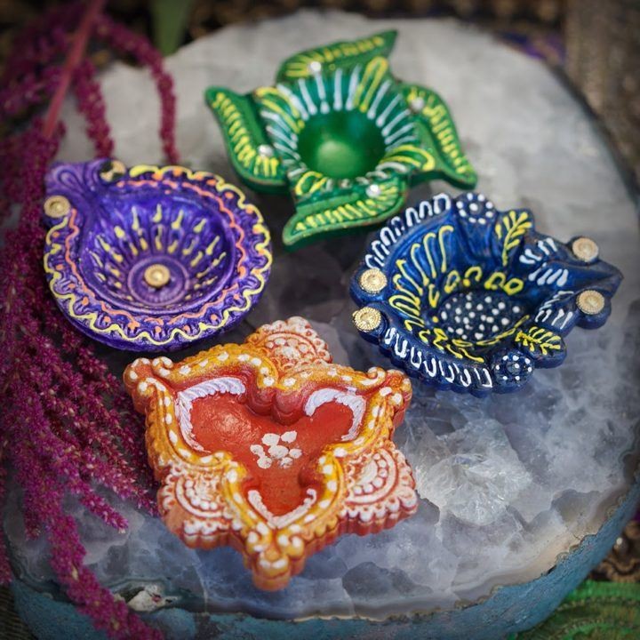 Diwali Diya Dishes for an offering to Lakshmi and the deities who bless ...