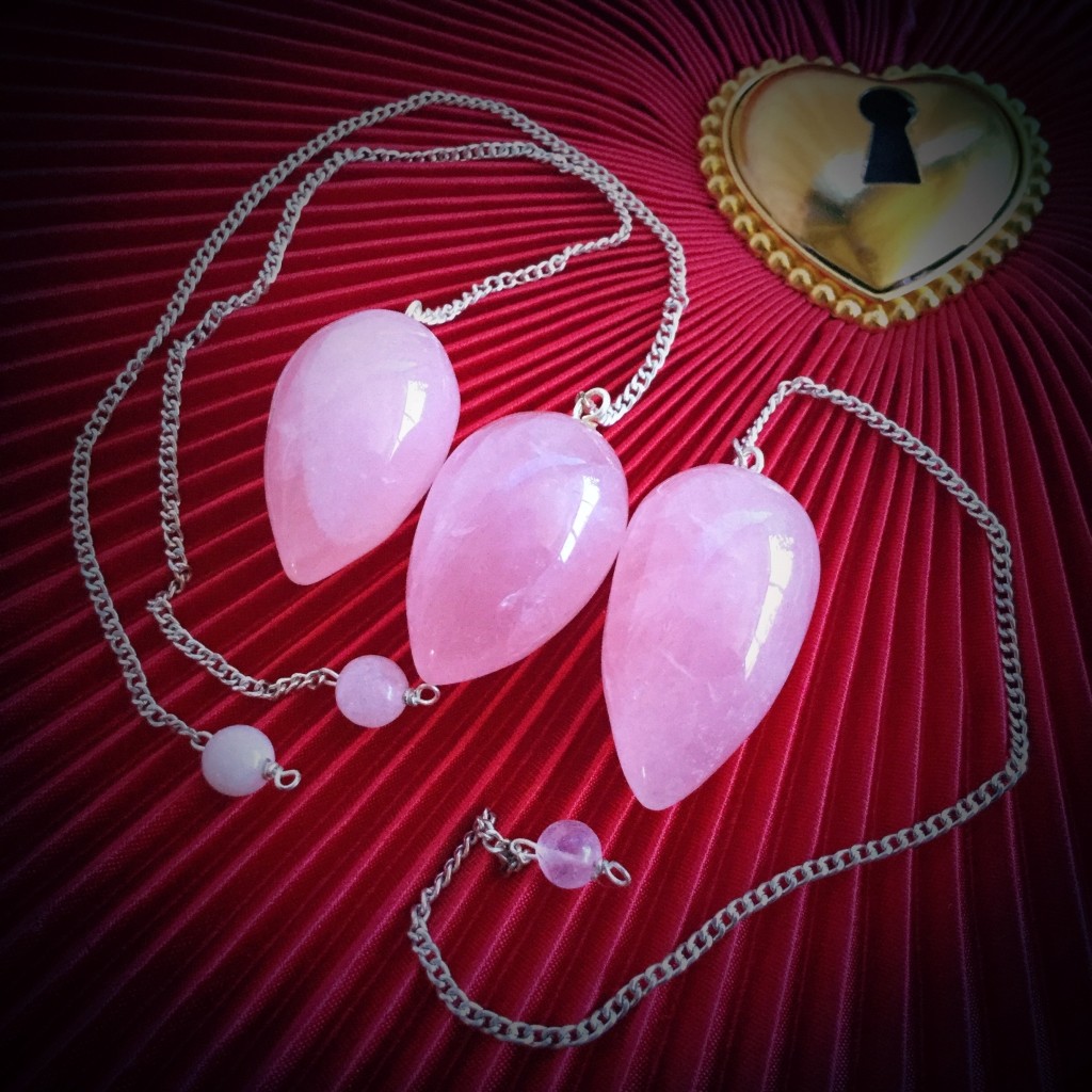 Rose Quartz Pendulums to let love guide you - Sage Goddess