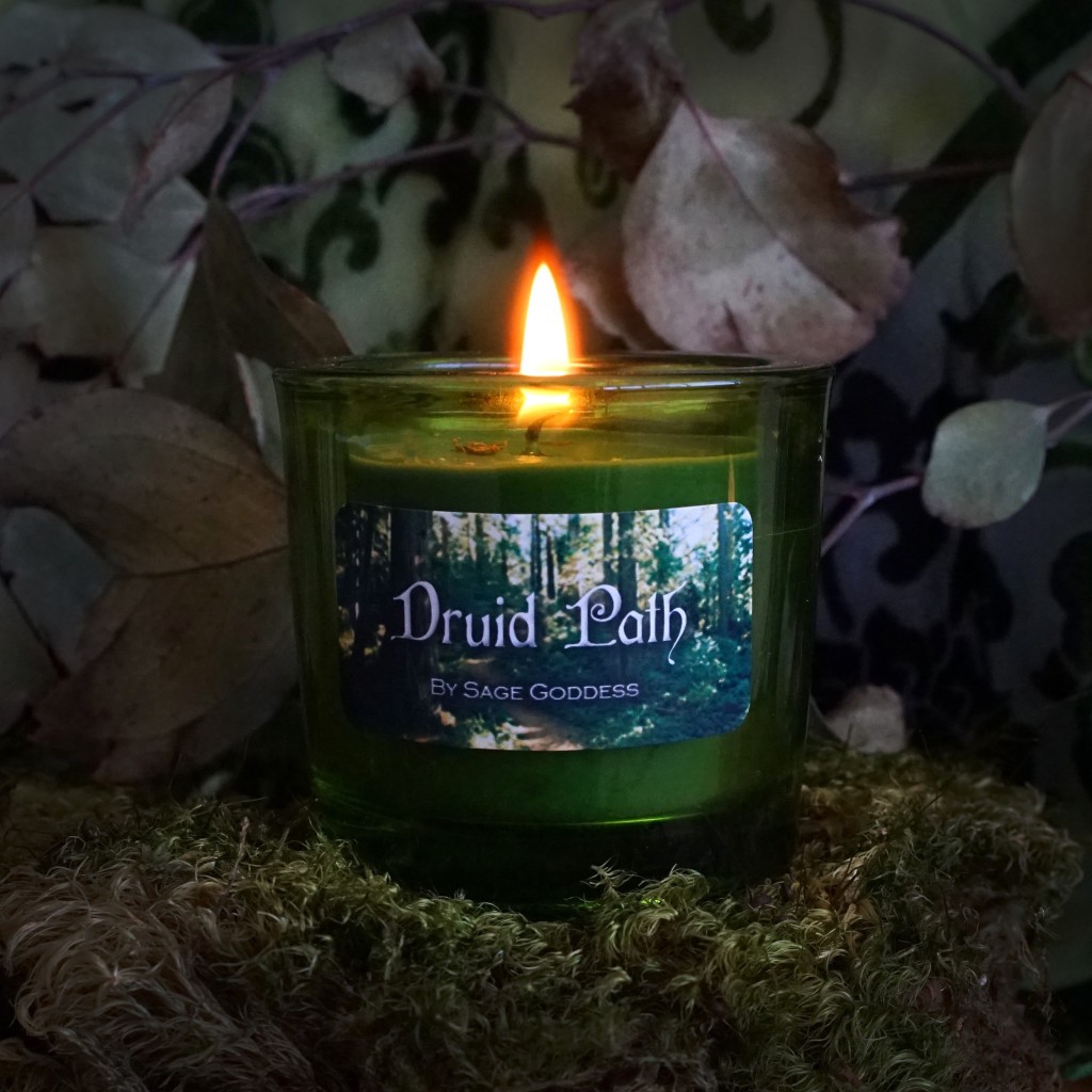 Druid Path Candle for connecting to the magic of the forest - Sage Goddess