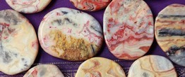 Crazy Lace Agate Palm Stones for strength and healing