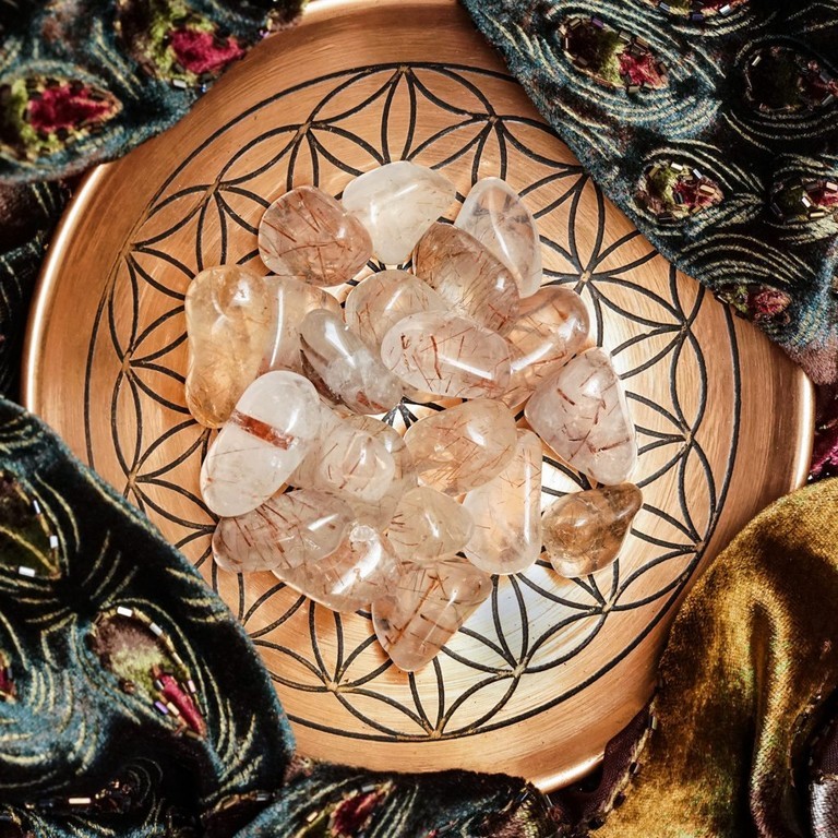 Tumbled Red Rutilated Quartz for healing and relief of depression