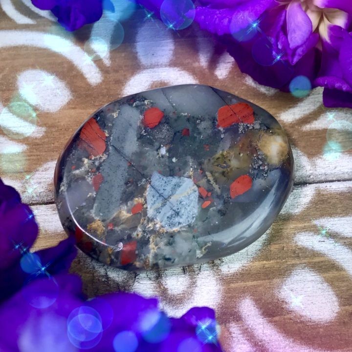 Healing and Pain Relief Bloodstone Palm Stones for tenacity and wellness