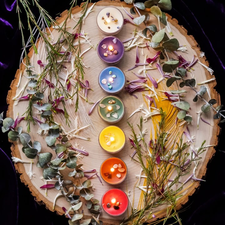 Chakra Tea Light Set to align all seven chakra centers