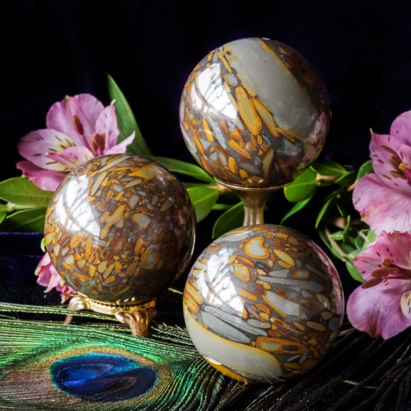 Bamboo Leaf Jasper Spheres for personal strength and recovery