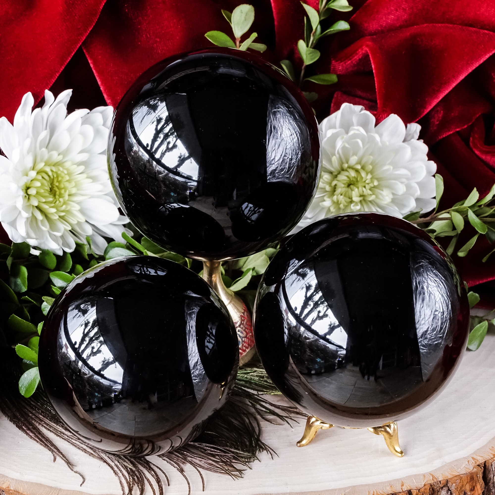 Black Obsidian Spheres for sacred grounding and protection