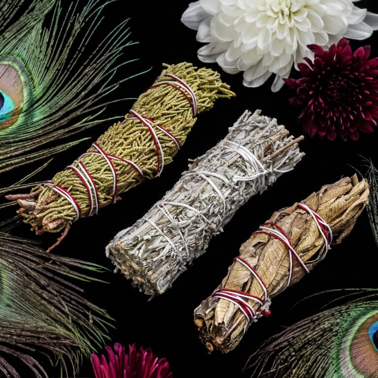 Home Shop Smudge Bundle Trio for a variety of sacred herbs to purify ...
