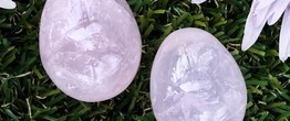 Large Rose Quartz Eggs for love, heart healing, and fertility