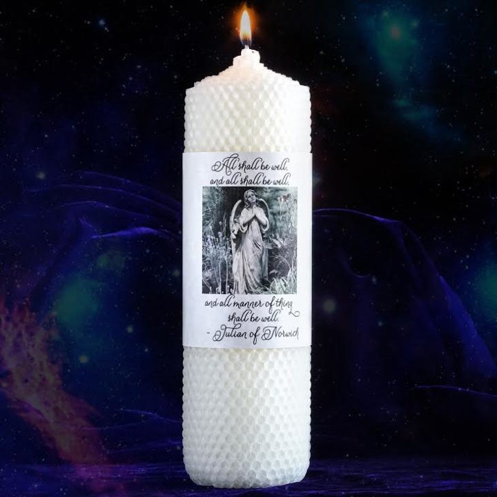 Sage Goddess Prayer Beeswax Intention Candle for healing and comfort