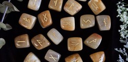 Yellow Jade Rune Set for divination and unearthing ancient wisdom