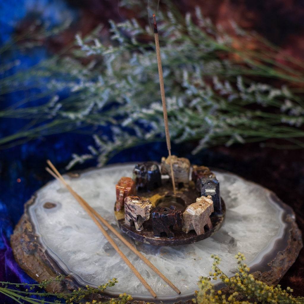 Elephant Incense Burners with Divine Rasa Incense for connection and ...