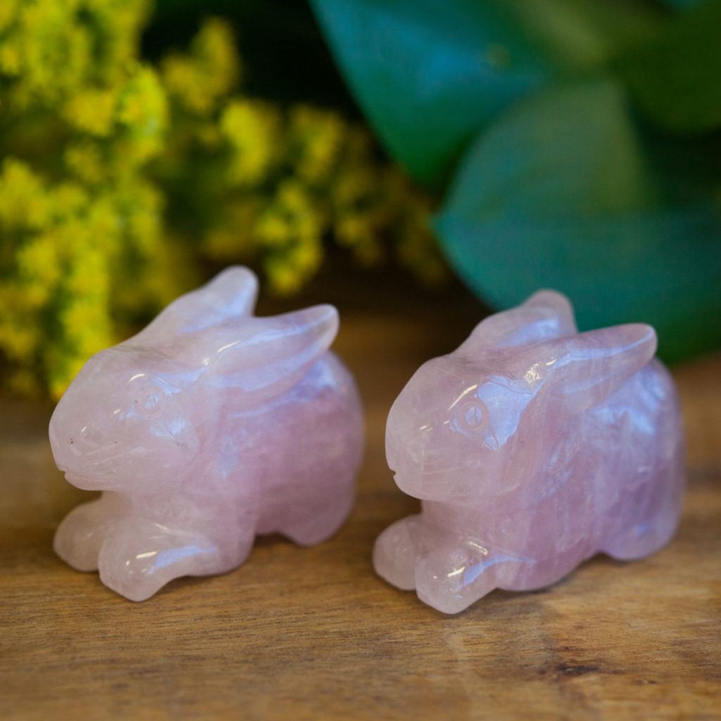 Rose Quartz Rabbits for true love and deep affection