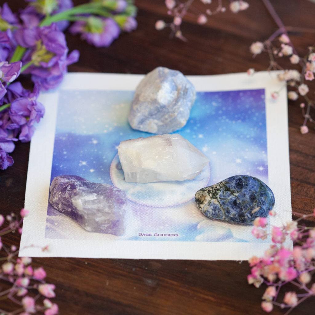 Ultimate Sleep Gemstone Set and Gridding Canvas for deep relaxation