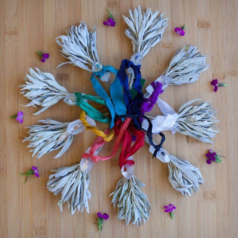 White Sage Chakra Besoms for purification and energetic balance