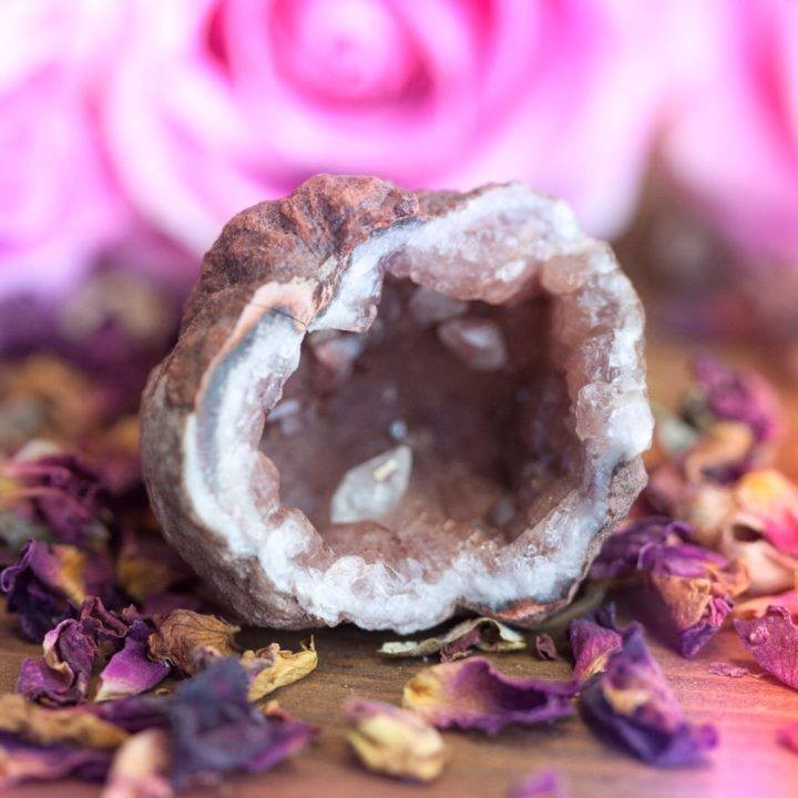 Pink Amethyst Fairy Cups for heart healing and loving kindness