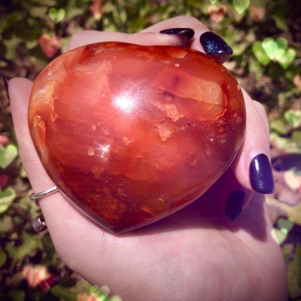 Huge Carnelian Hearts for passion, vitality, and creative power