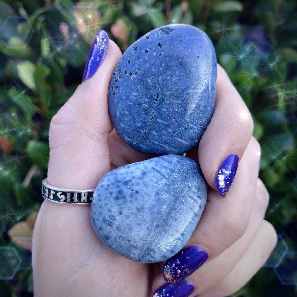 Past Life Healing Palm Stones for healing age-old wounds