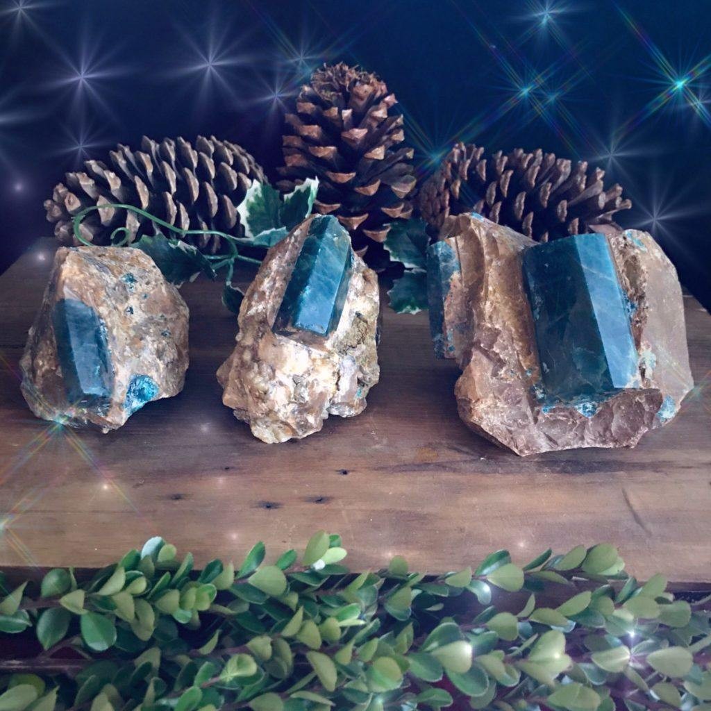 Gemmy Blue Apatite in Matrix Specimens for past-life recall and Higher ...