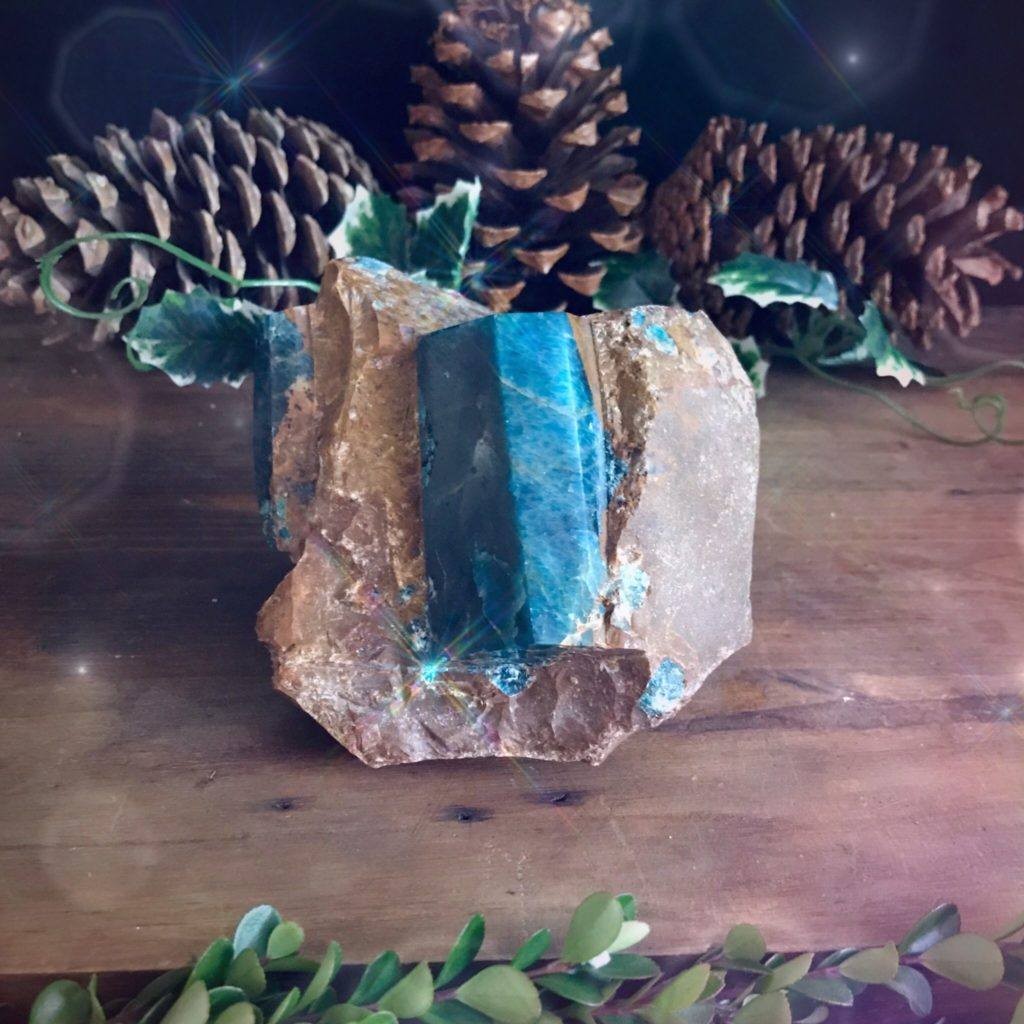 Gemmy Blue Apatite in Matrix Specimens for past-life recall and Higher ...