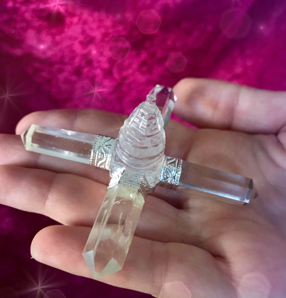 Sri Yantra Clear Quartz Energy Generators for invoking ancient magic