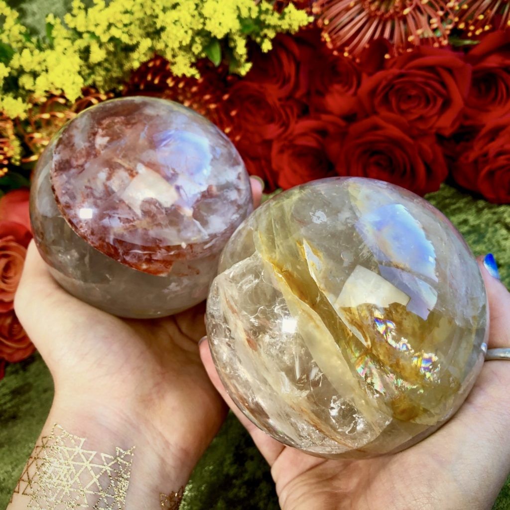 Gemstone Sale: Red and Yellow Hematoid Quartz Sphere