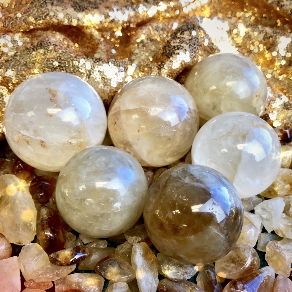 Mega Abundance Citrine Spheres for prosperity and confidence