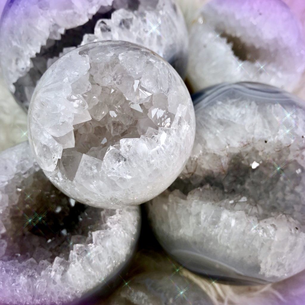 Self Acceptance Druzy Agate Geode Spheres for loving yourself