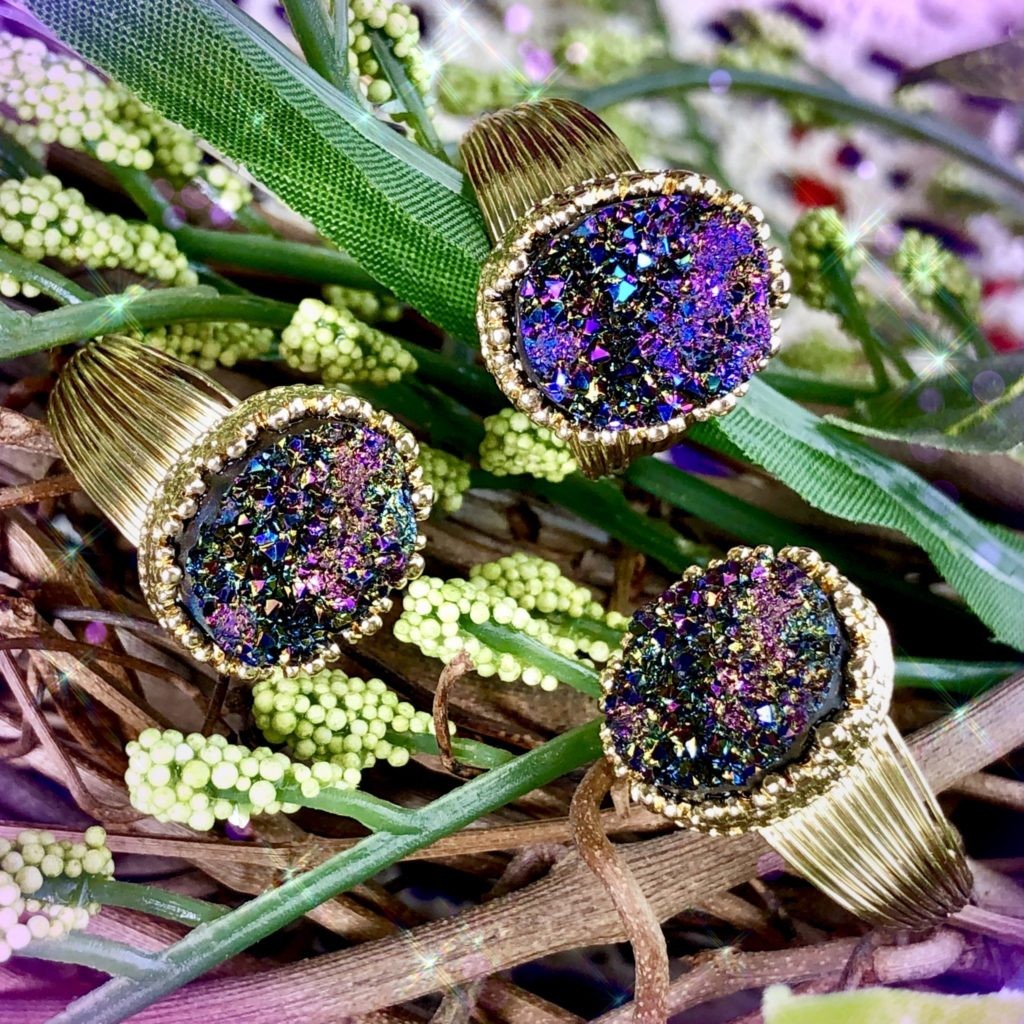 Titanium Aura Rainbow Body Rings for chakra alignment