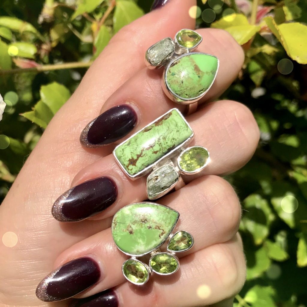 Visioning Gaspeite Rings for wisdom and enhanced insight