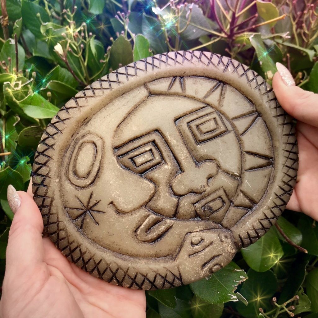 Peruvian Sun and Moon Ouroboros Carvings for embracing change