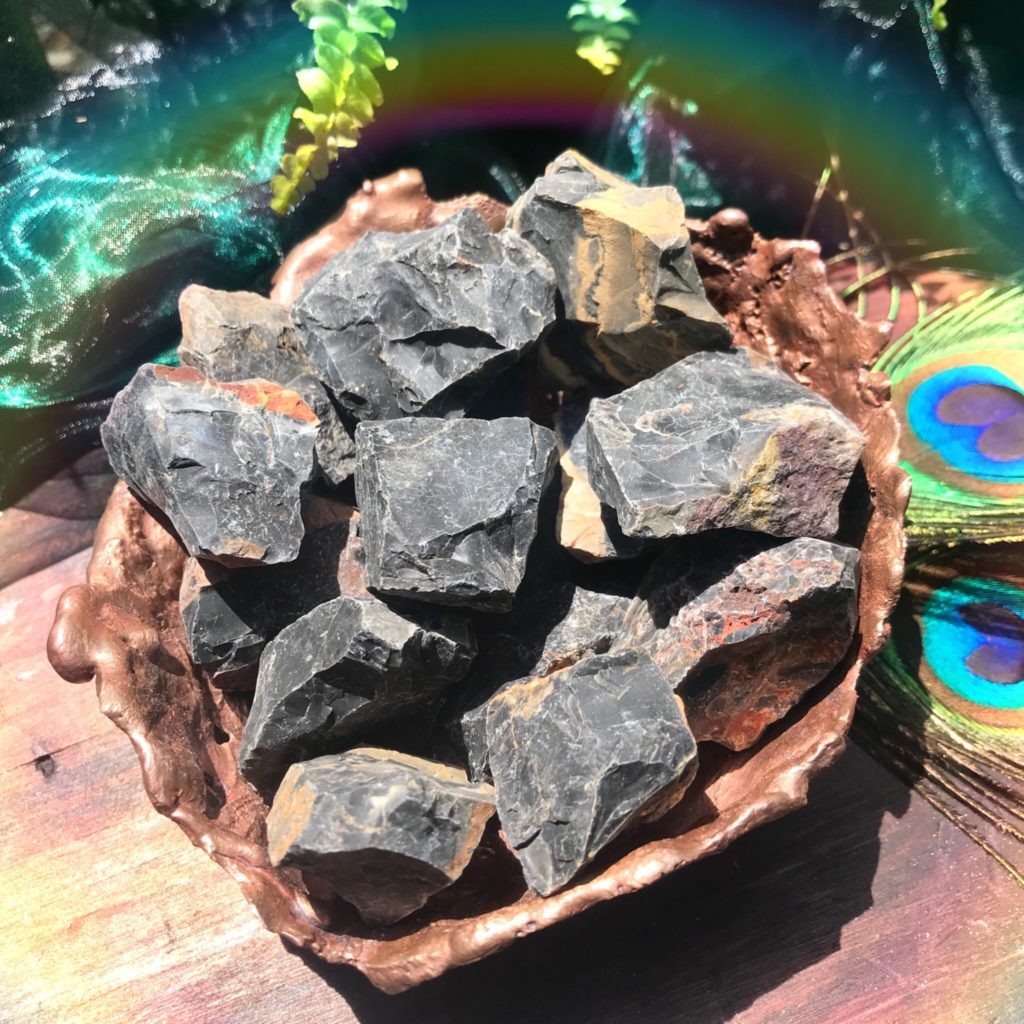 Natural black onyx for grounding, focus, and inner strength