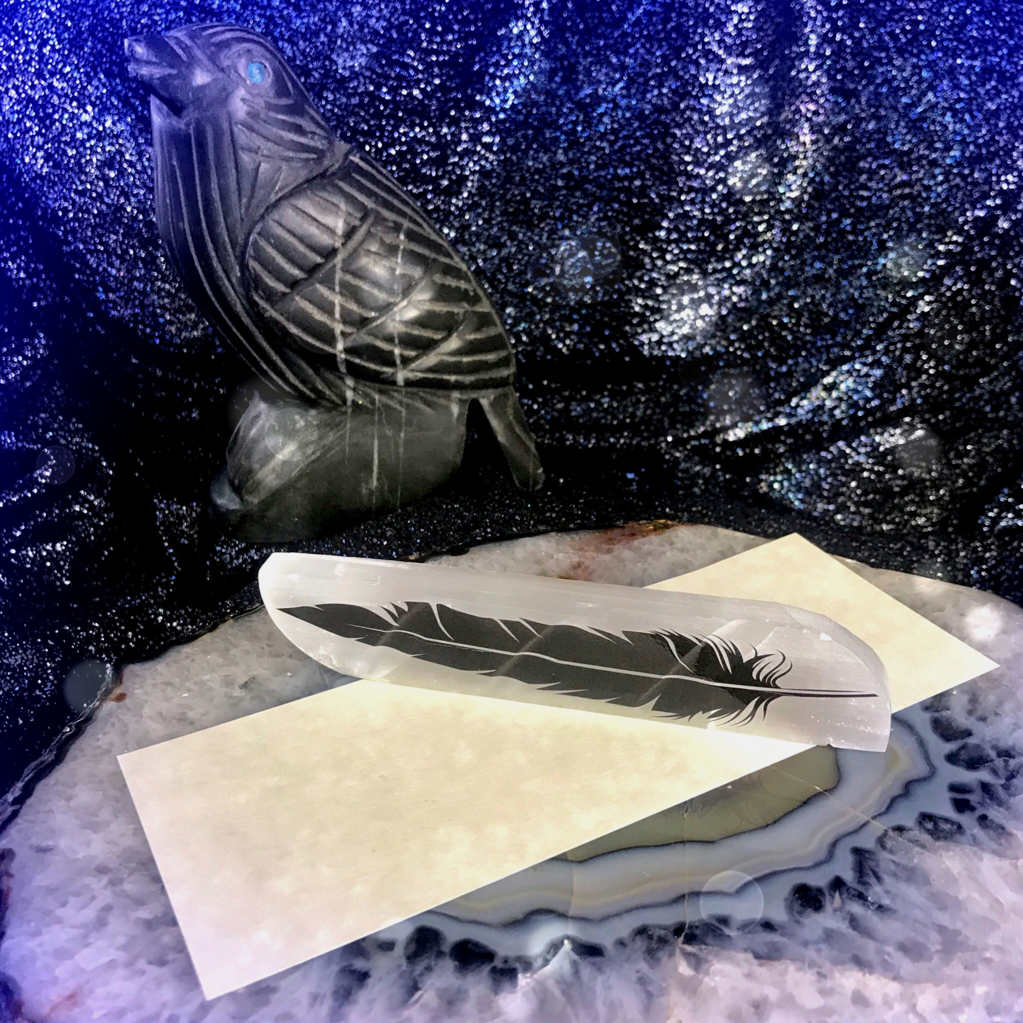 Home & Living Custom Handpainted Raven Stone New Age Spirit animal ...