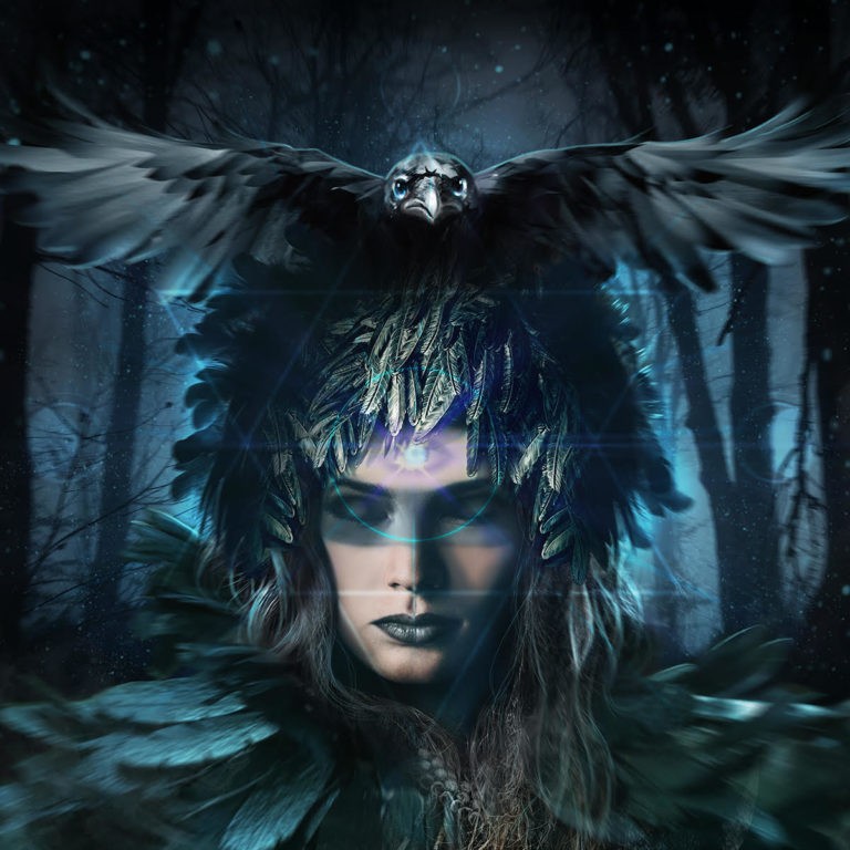 Raven New Moon Spirit Animal Set for Ritual with Athena