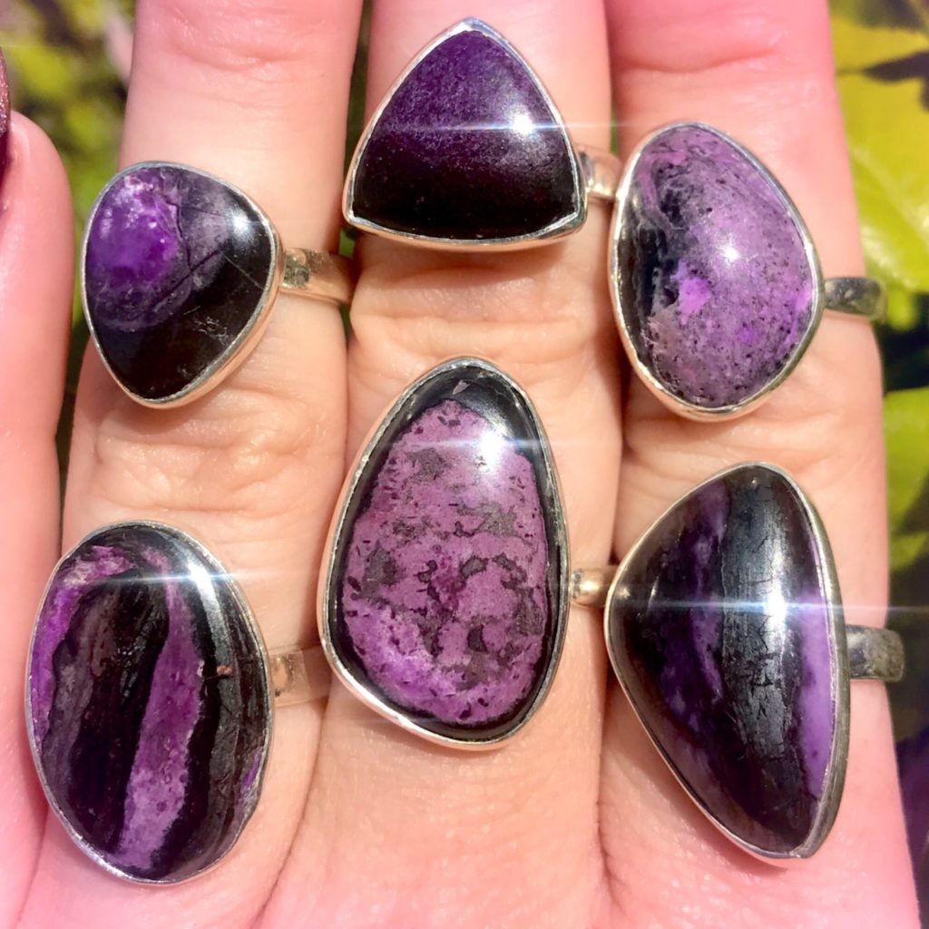 Sugilite Healing Rings for soothing, grounding, and deep healing