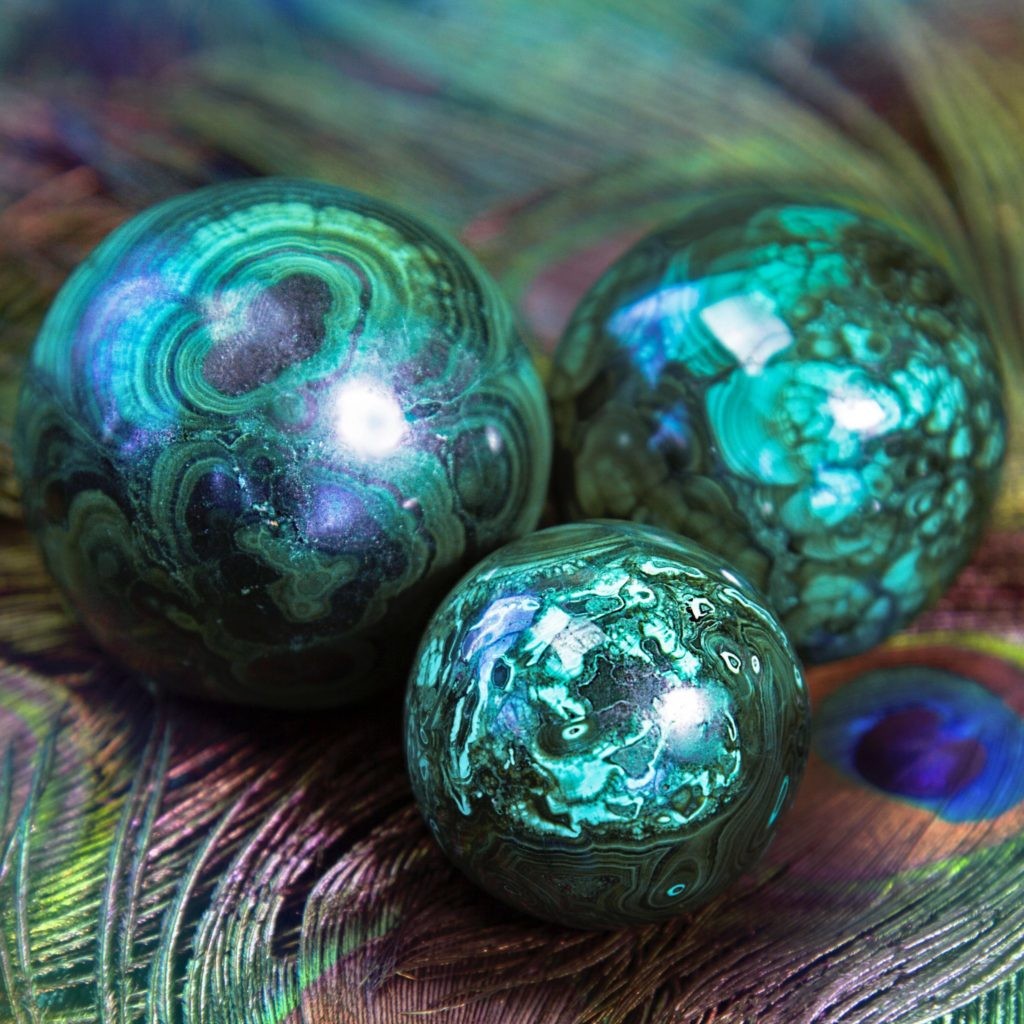 Healing Malachite Spheres for invoking feminine medicine