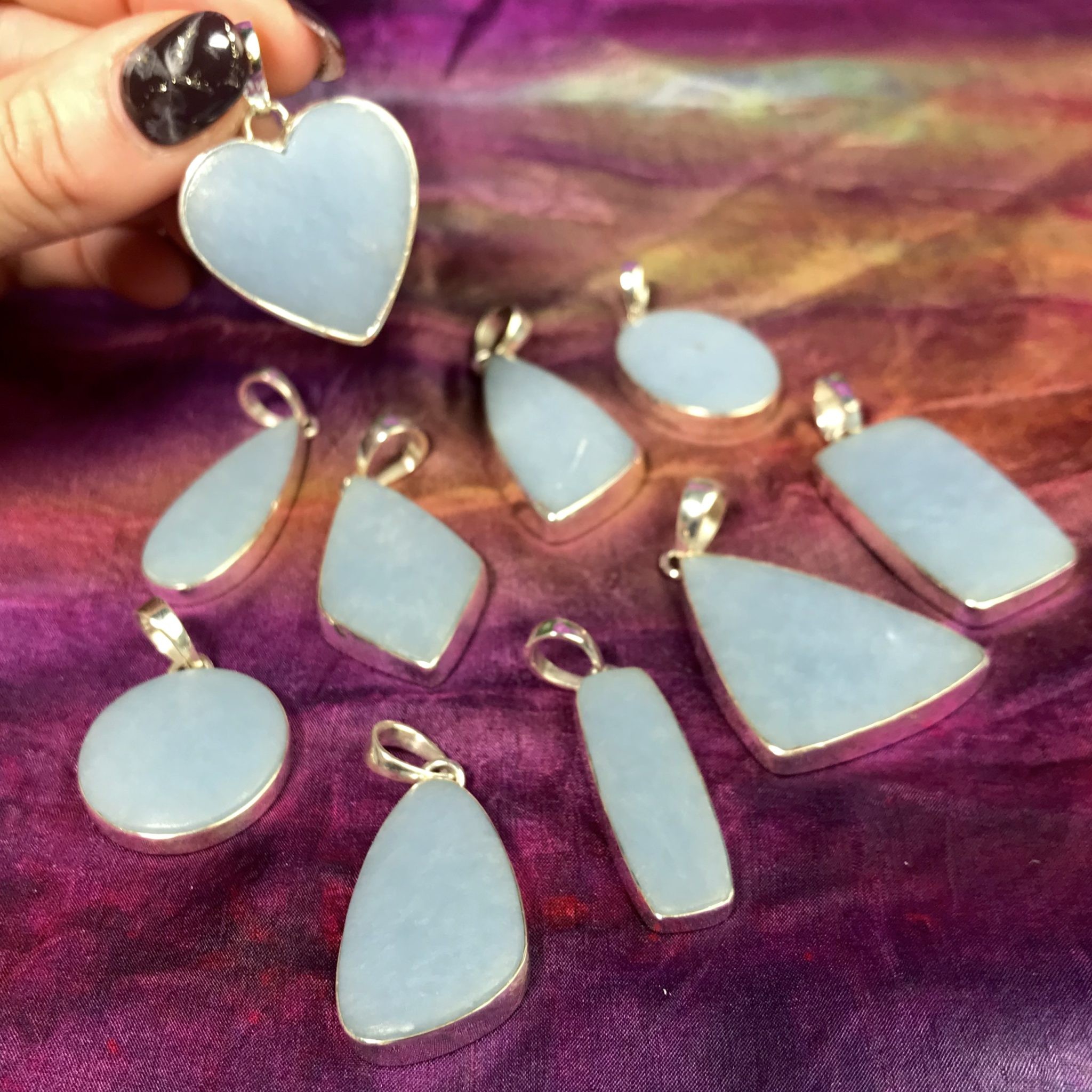 Gemstone Sale: Angelite Pendants