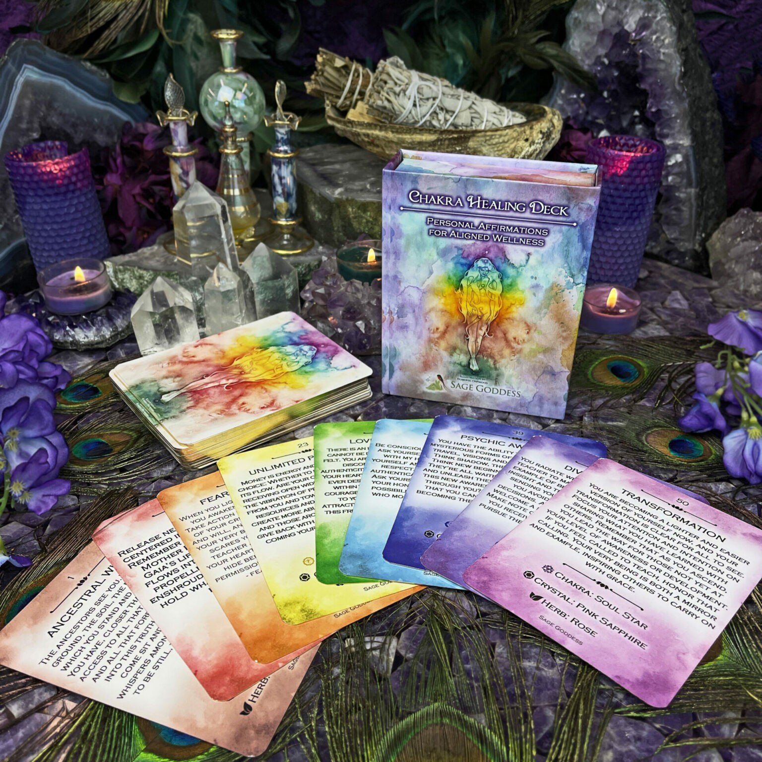 Sage Goddess Gemstone Affirmation Oracle Card Deck