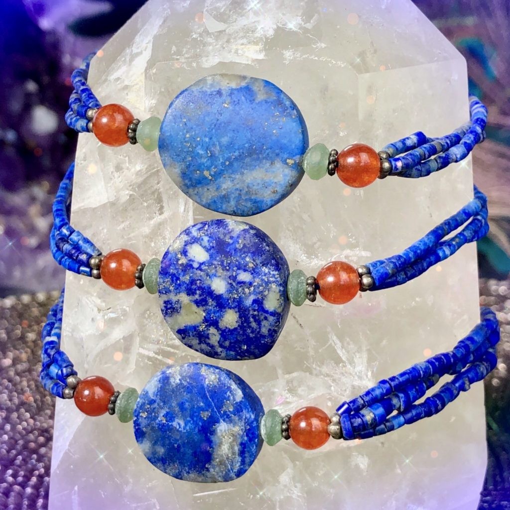 Lapis and Carnelian Empowerment Bracelets for strength and confidence