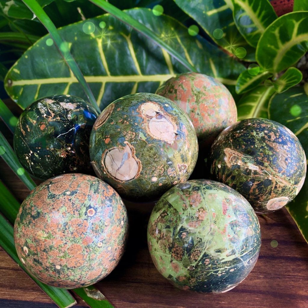 Hope and Healing Rainforest Jasper Spheres for emotional balance