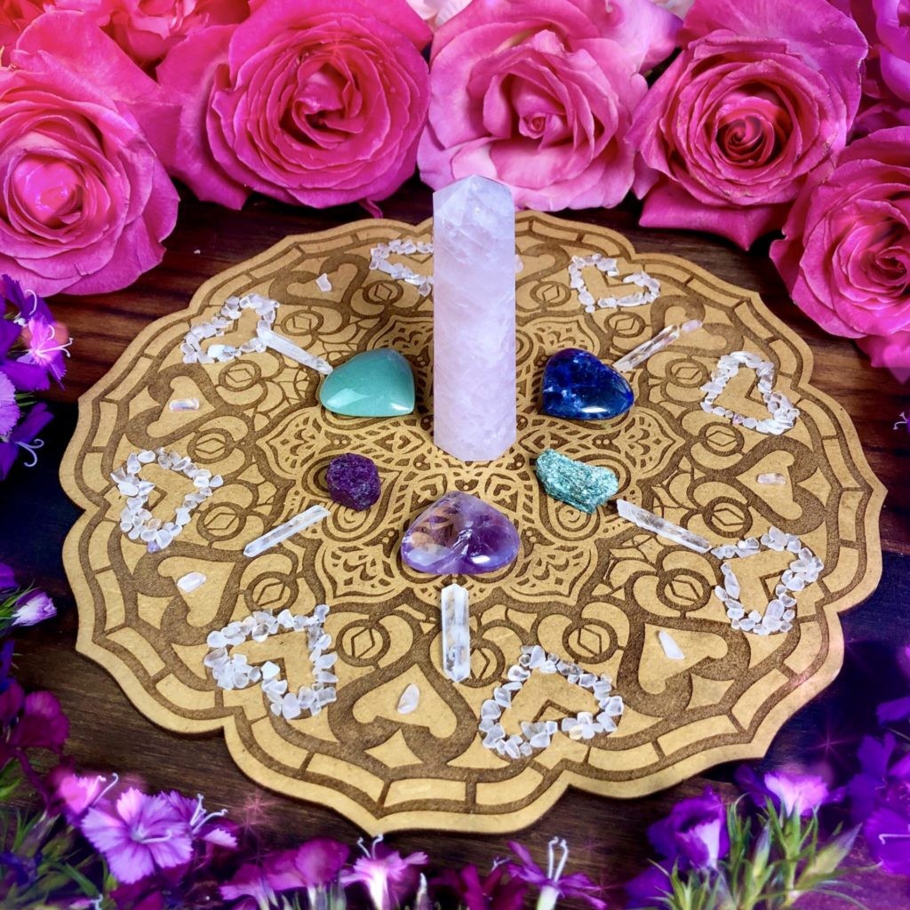 Queen of Hearts Love Grid for amplifying love, compassion, and healing