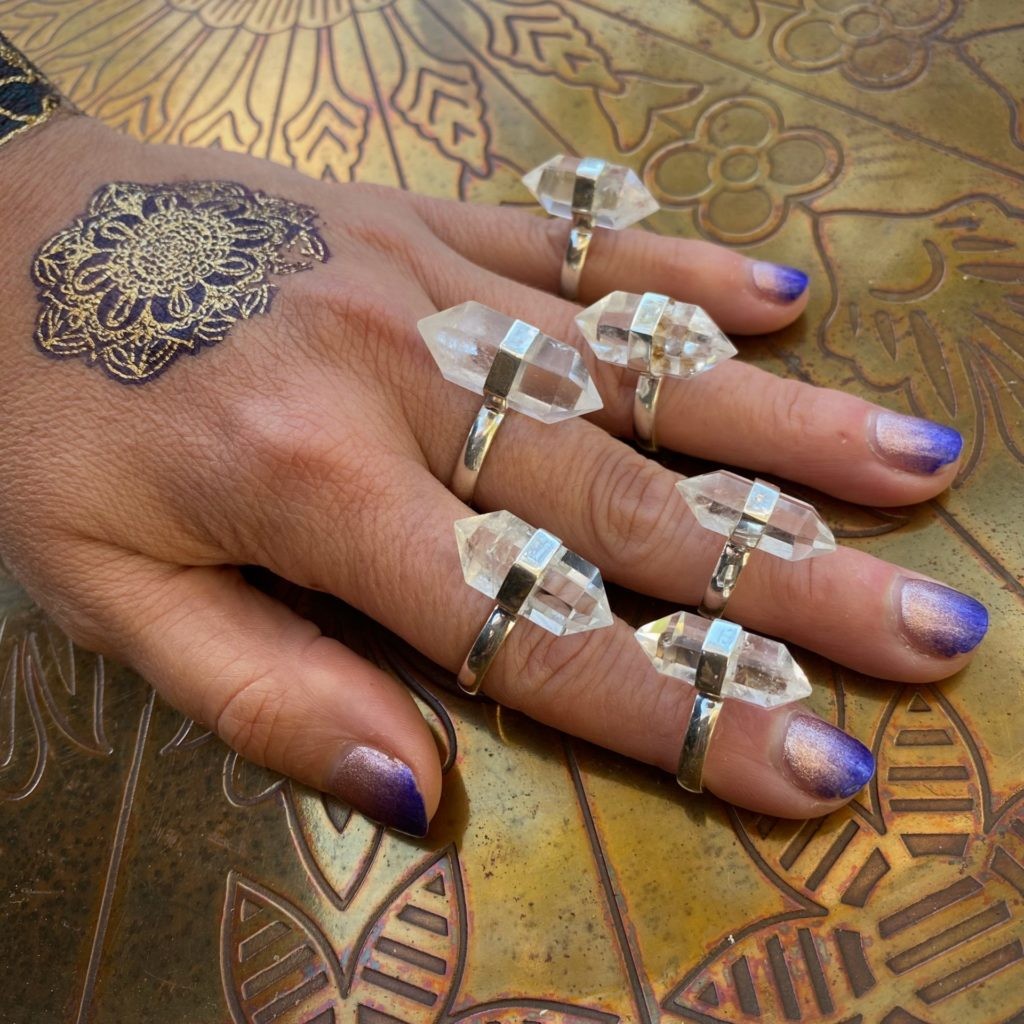 Tucson Exclusive: Double Terminated Quartz Rings for amplified intentions