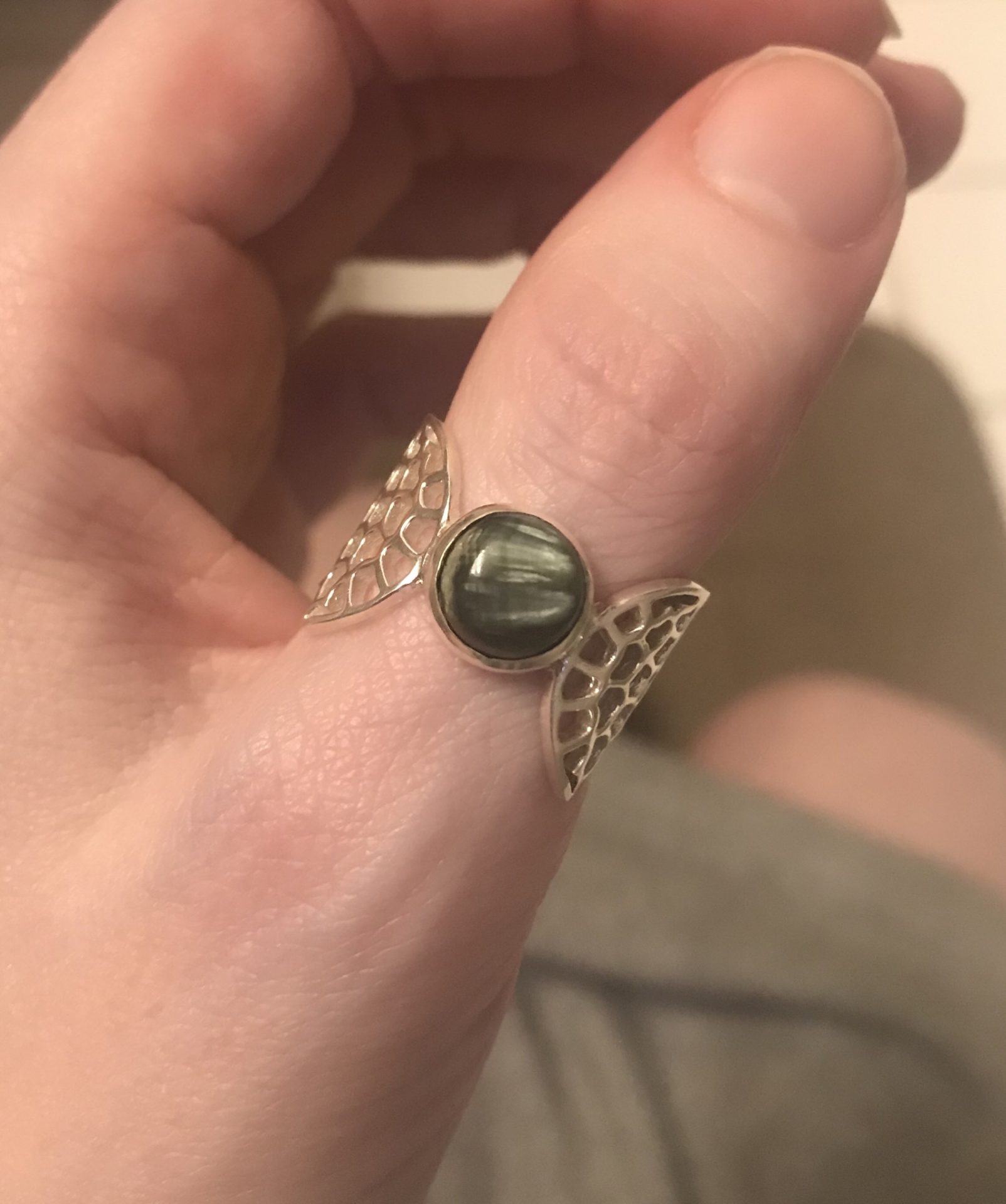 Seraphinite Sterling Silver Celestial Rings for angelic peace and ...