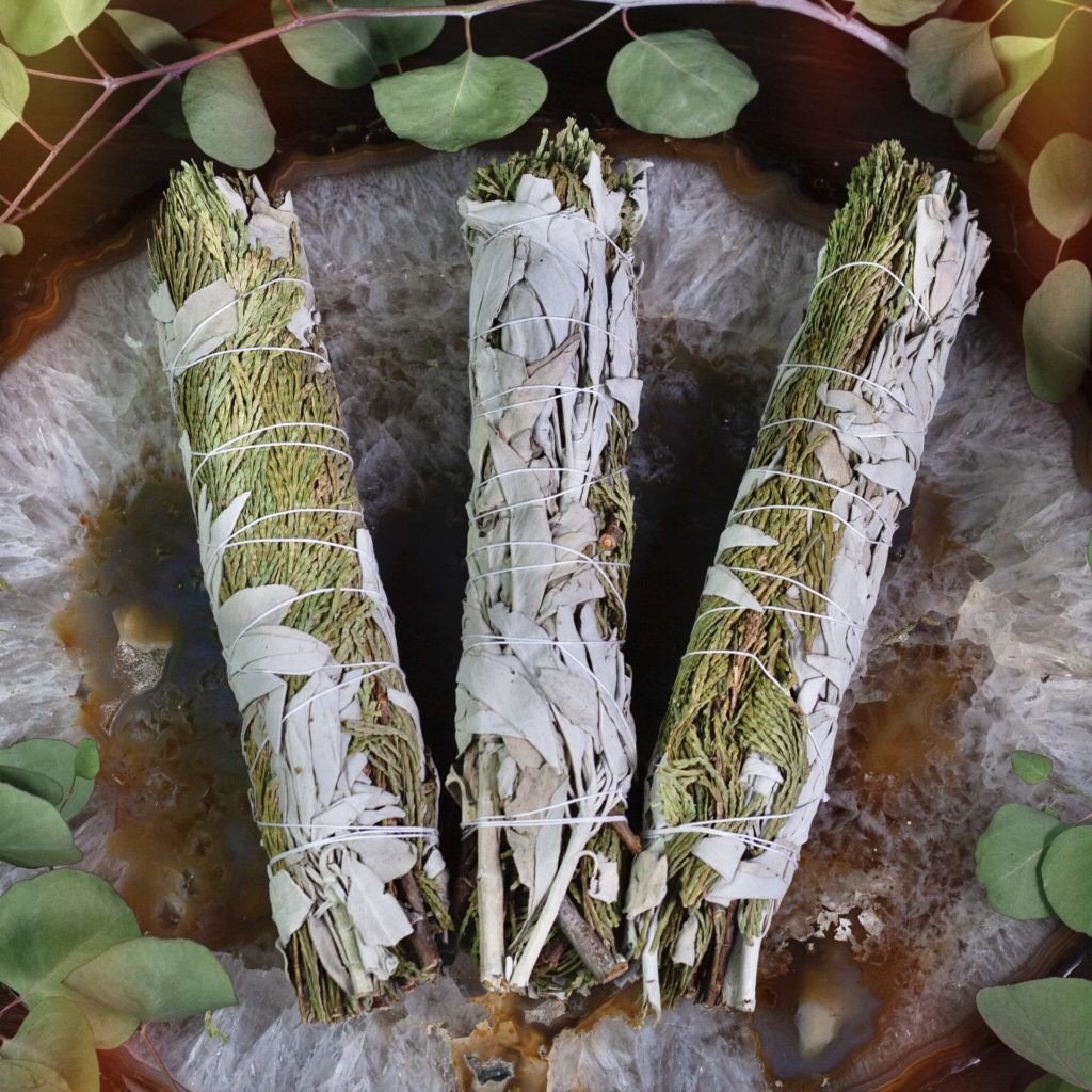 Large Cedar & White Sage Smudge Bundle - Sage Goddess