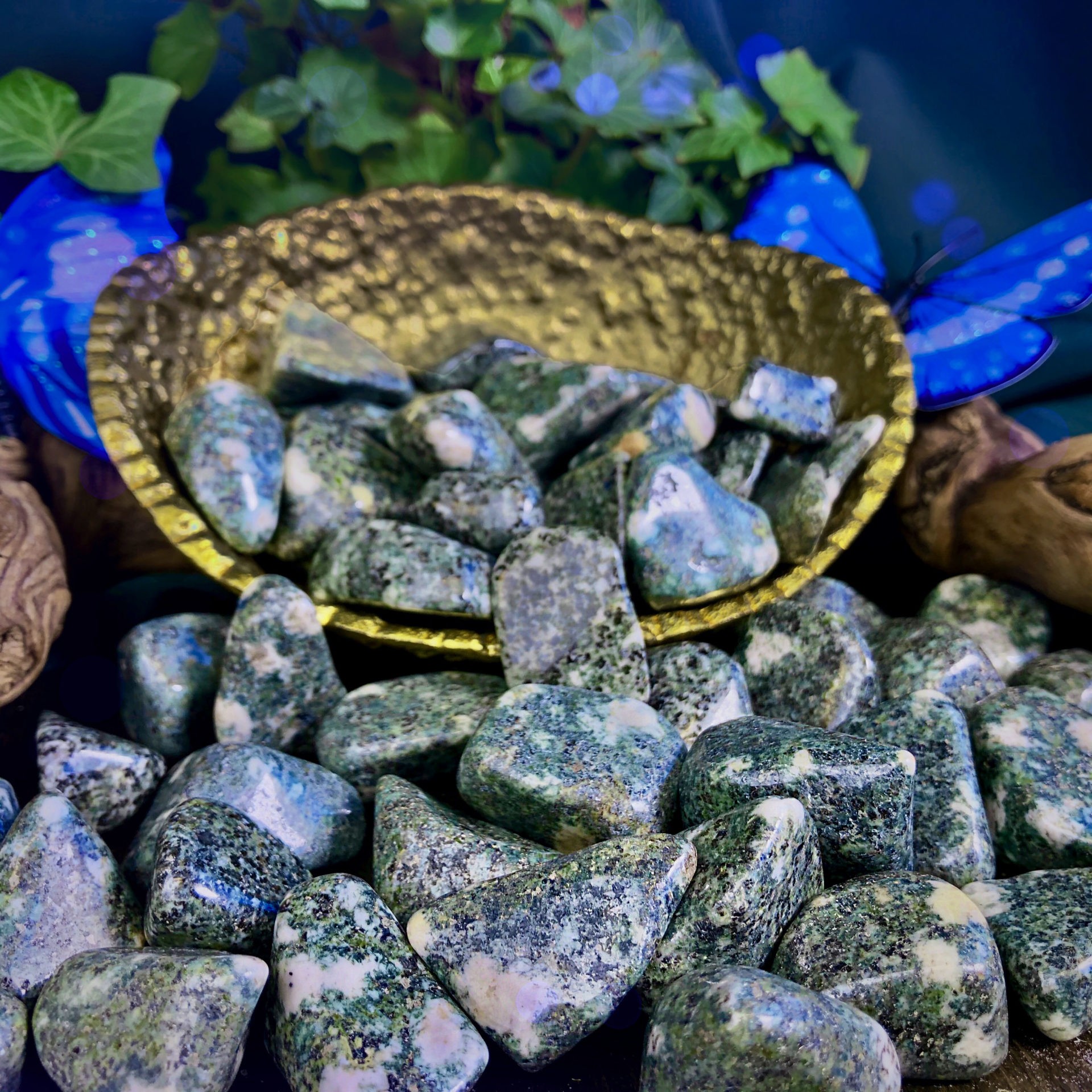 Tucson Unpacking: Large Tumbled Preseli Bluestone for grounding