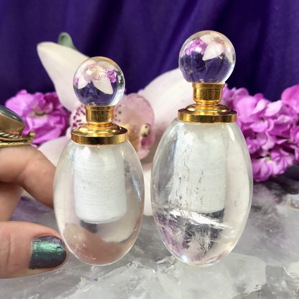 Gemstone Sale: Clear Quartz Perfume Bottles