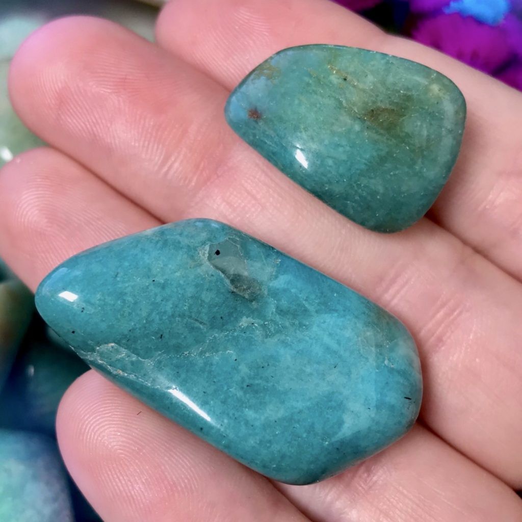 Tumbled Amazonite for speaking your truth with clarity - Sage Goddess