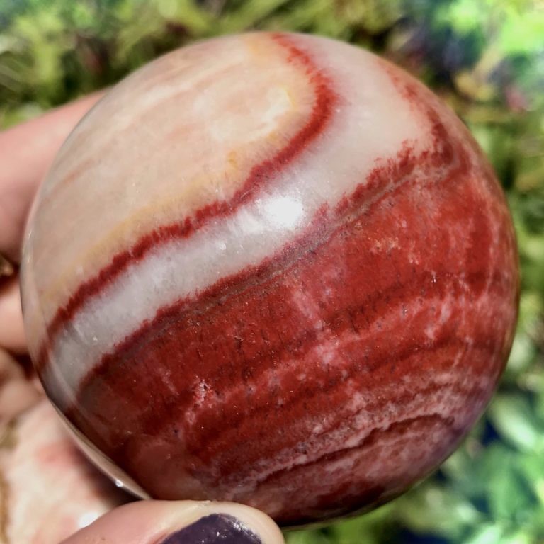 Fear Release Tri-Colored Calcite Spheres for confidence and upliftment