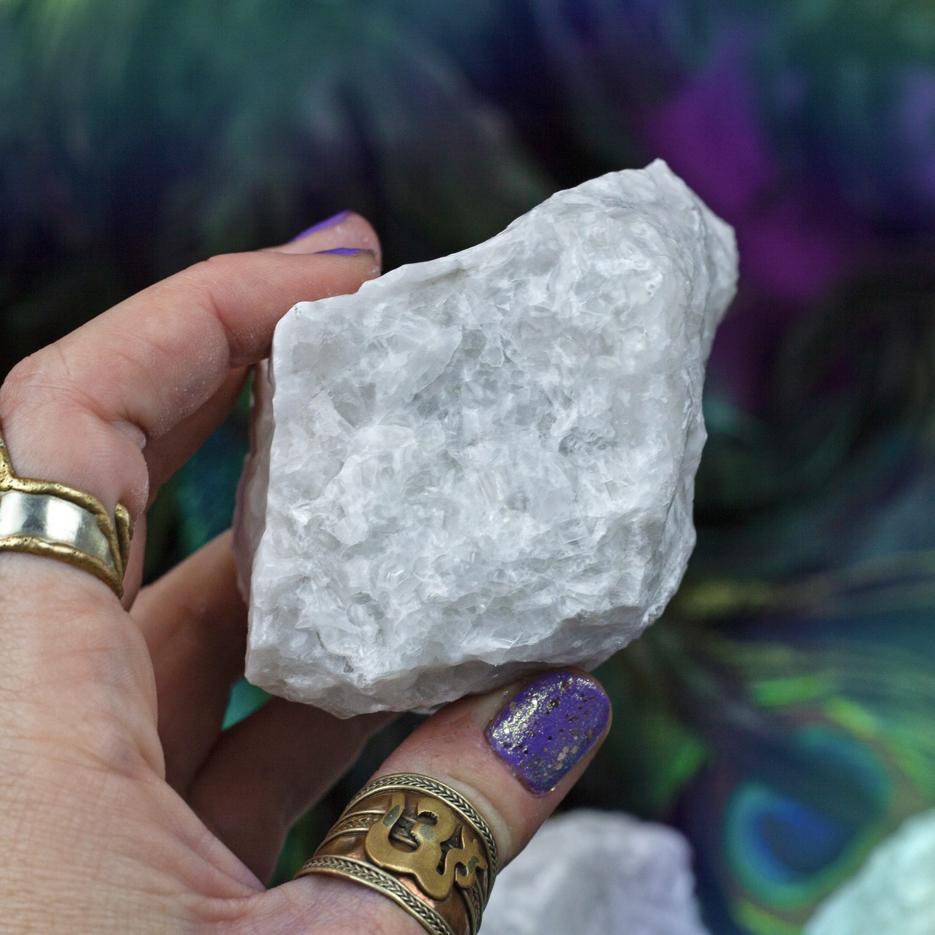 Natural White Calcite for insight, clarity, and spiritual development