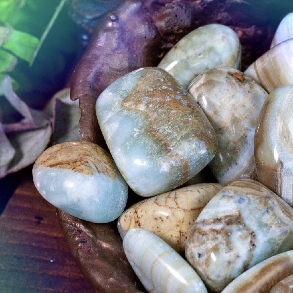 Tumbled Blue Hemimorphite for healing, balance, and compassion