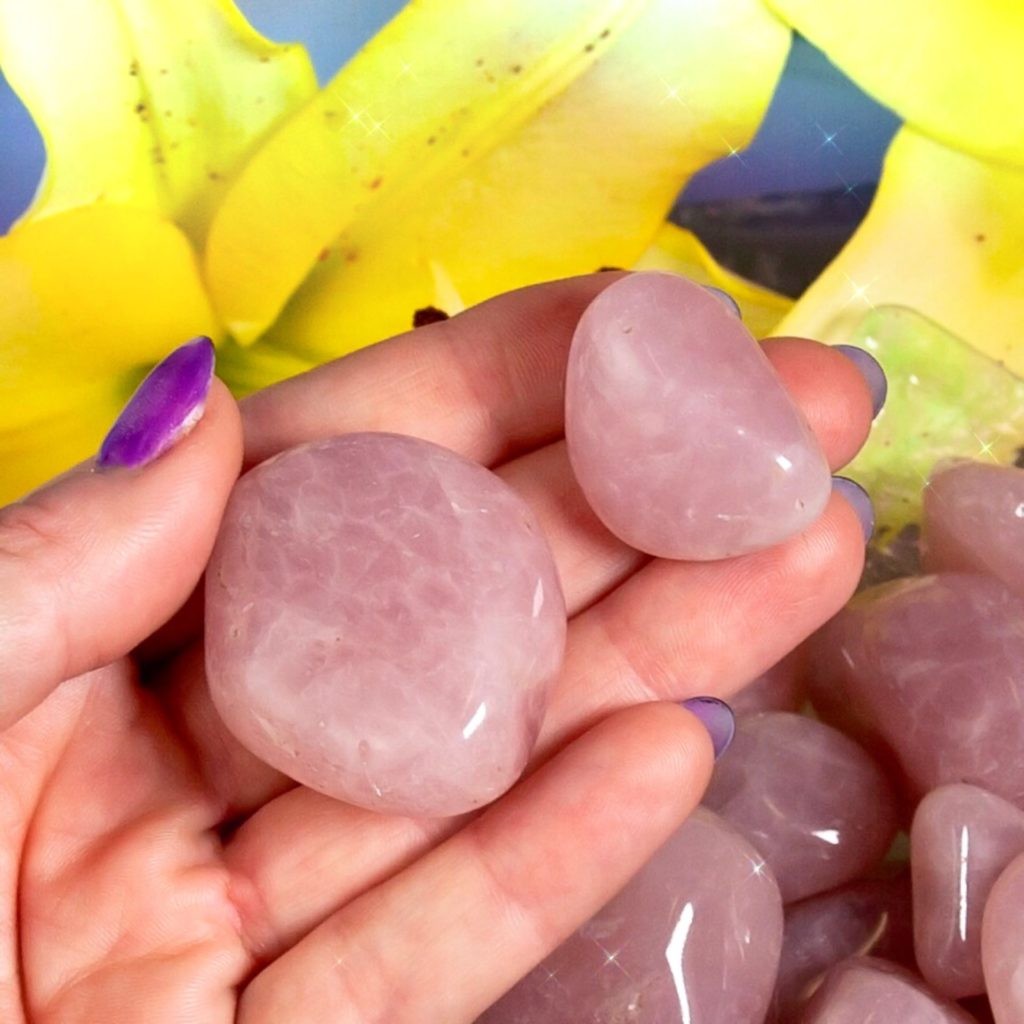 Tumbled Blue Rose Quartz for heart healing and peace