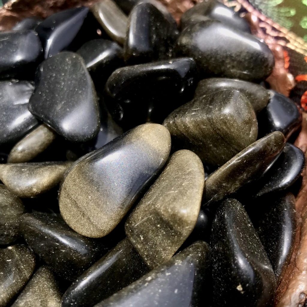 Tumbled Golden Sheen Obsidian for integrating your shadow and light